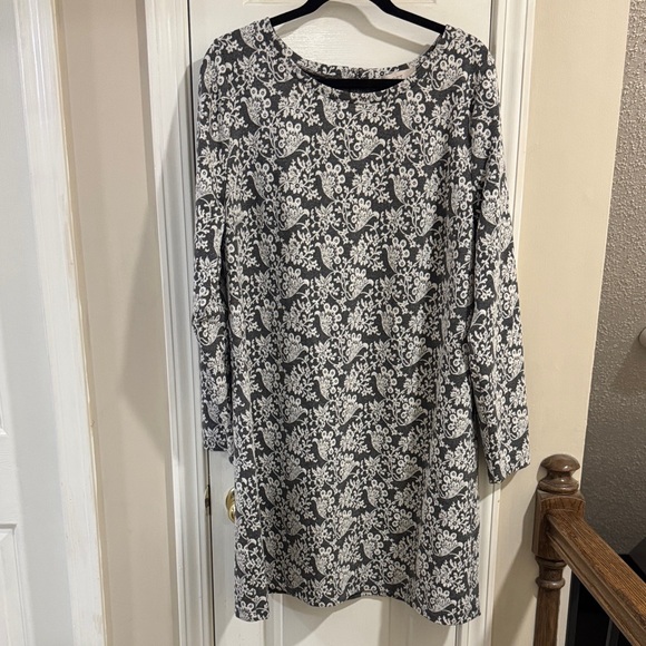 LOFT | Dresses | Loft Black And White Floral Long Sleeve Dress | Poshmark